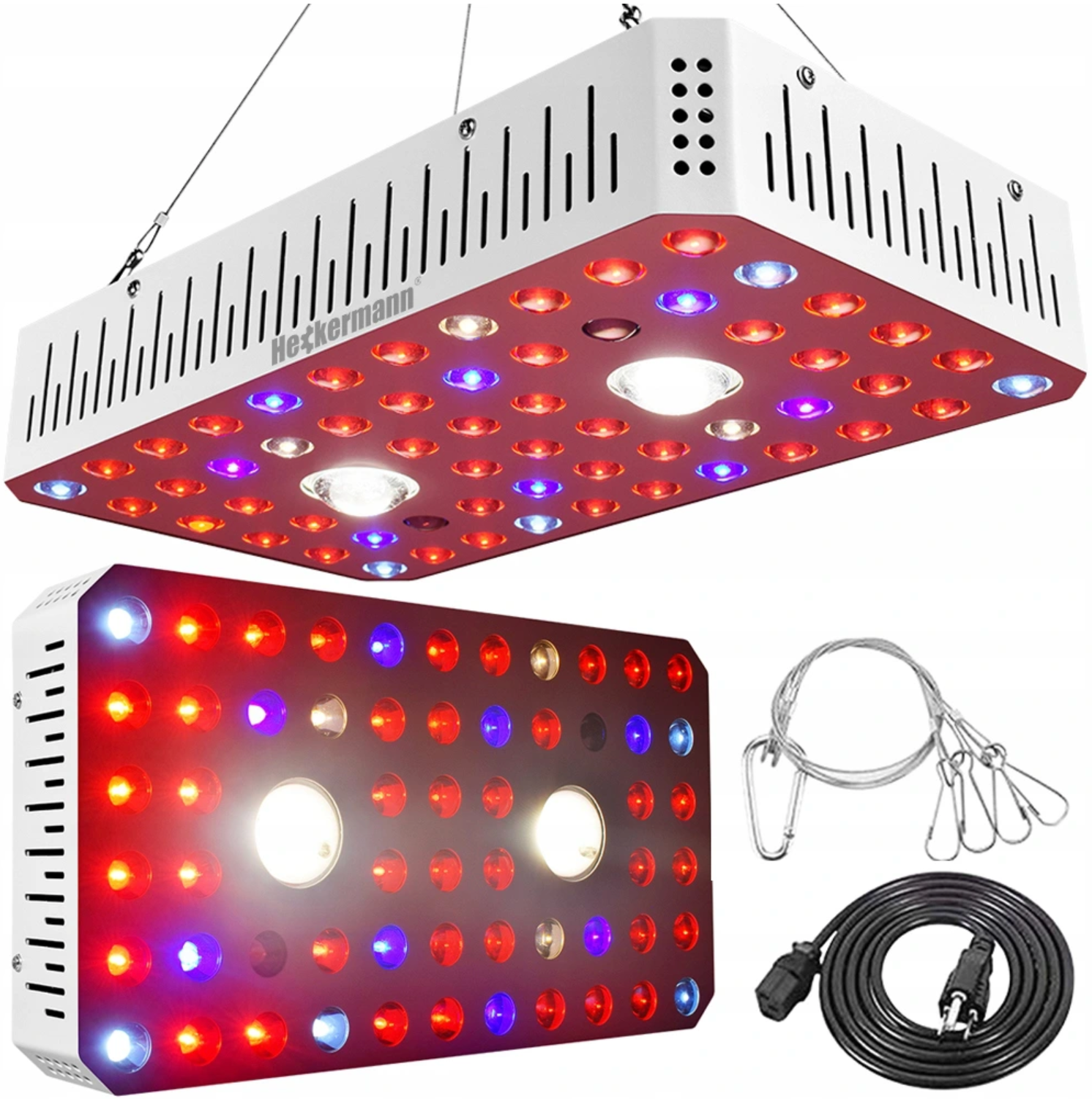 Heckermann LED plant growth lamp 1000W, full spectrum + suspension kit